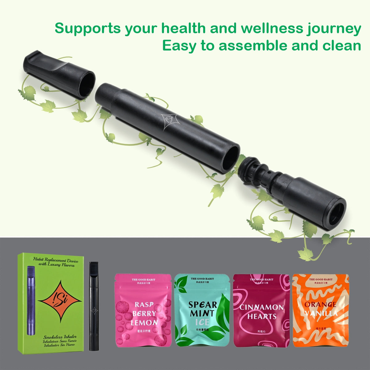!Si Flavored Air Device Smokeless Inhaler + 12 Flavored Cores - Non-El ...